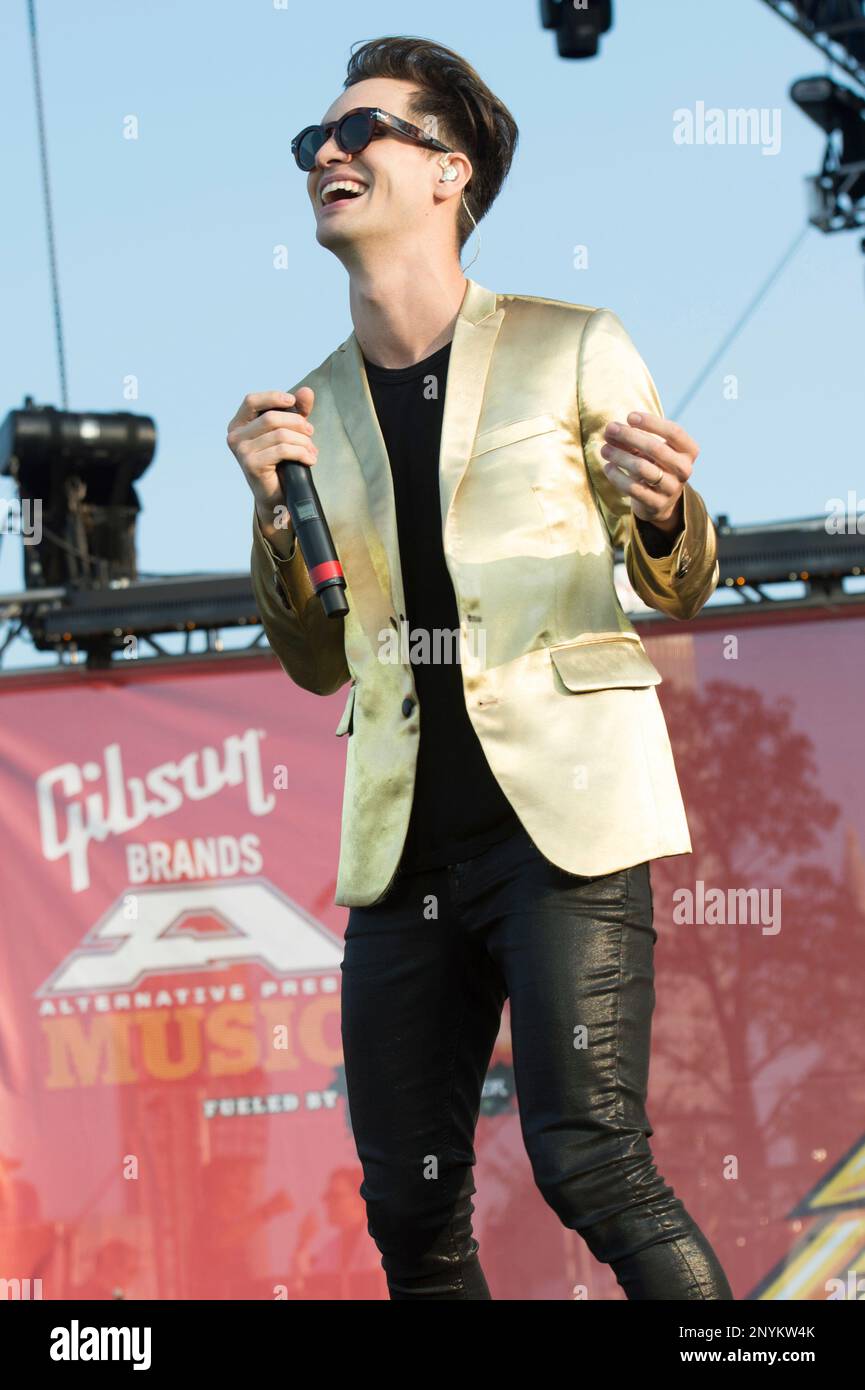Brandon Urie of Panic! at the Disco performs at the 2014 AP Music ...