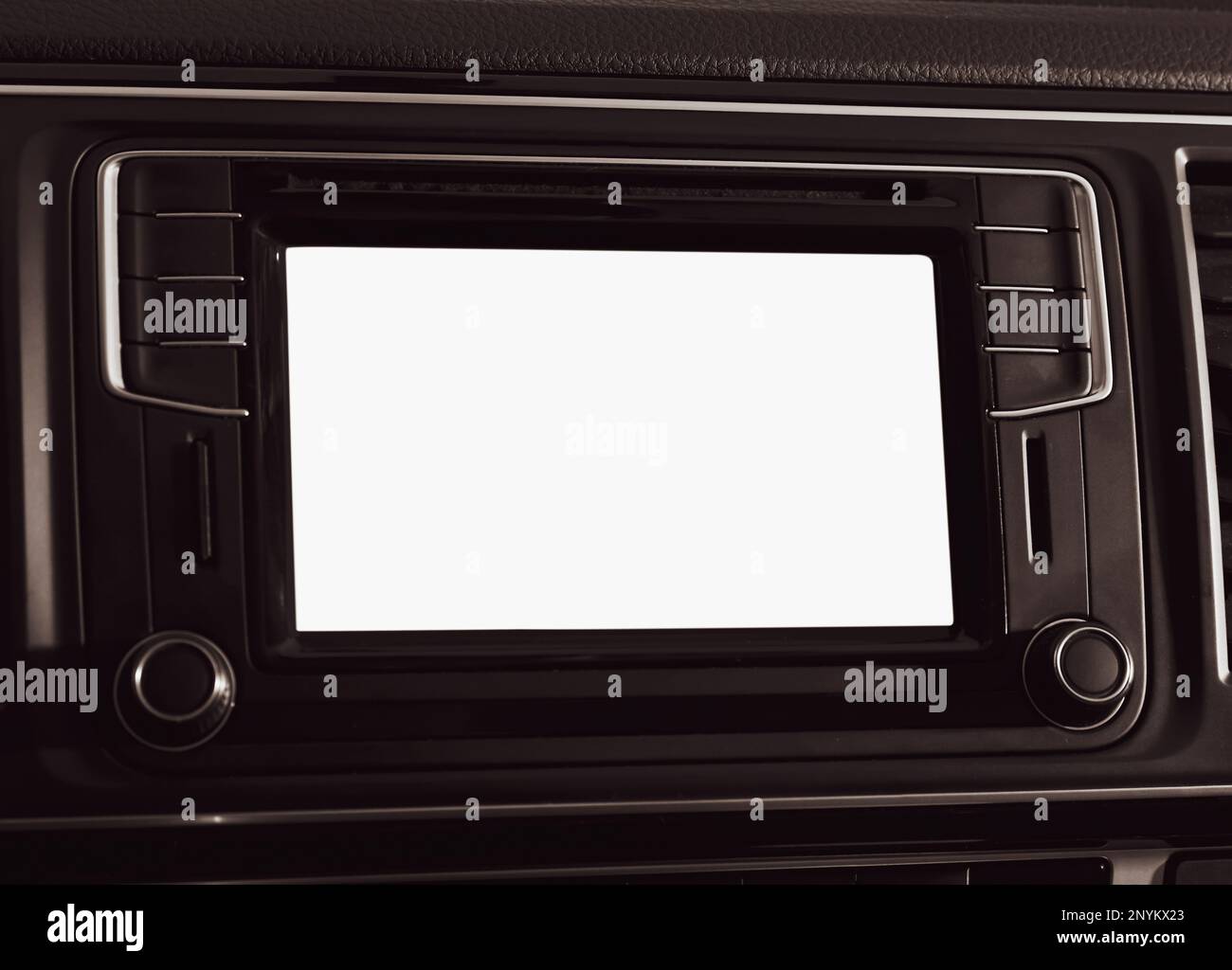 Closeup view of dashboard with navigation system in modern car Stock ...