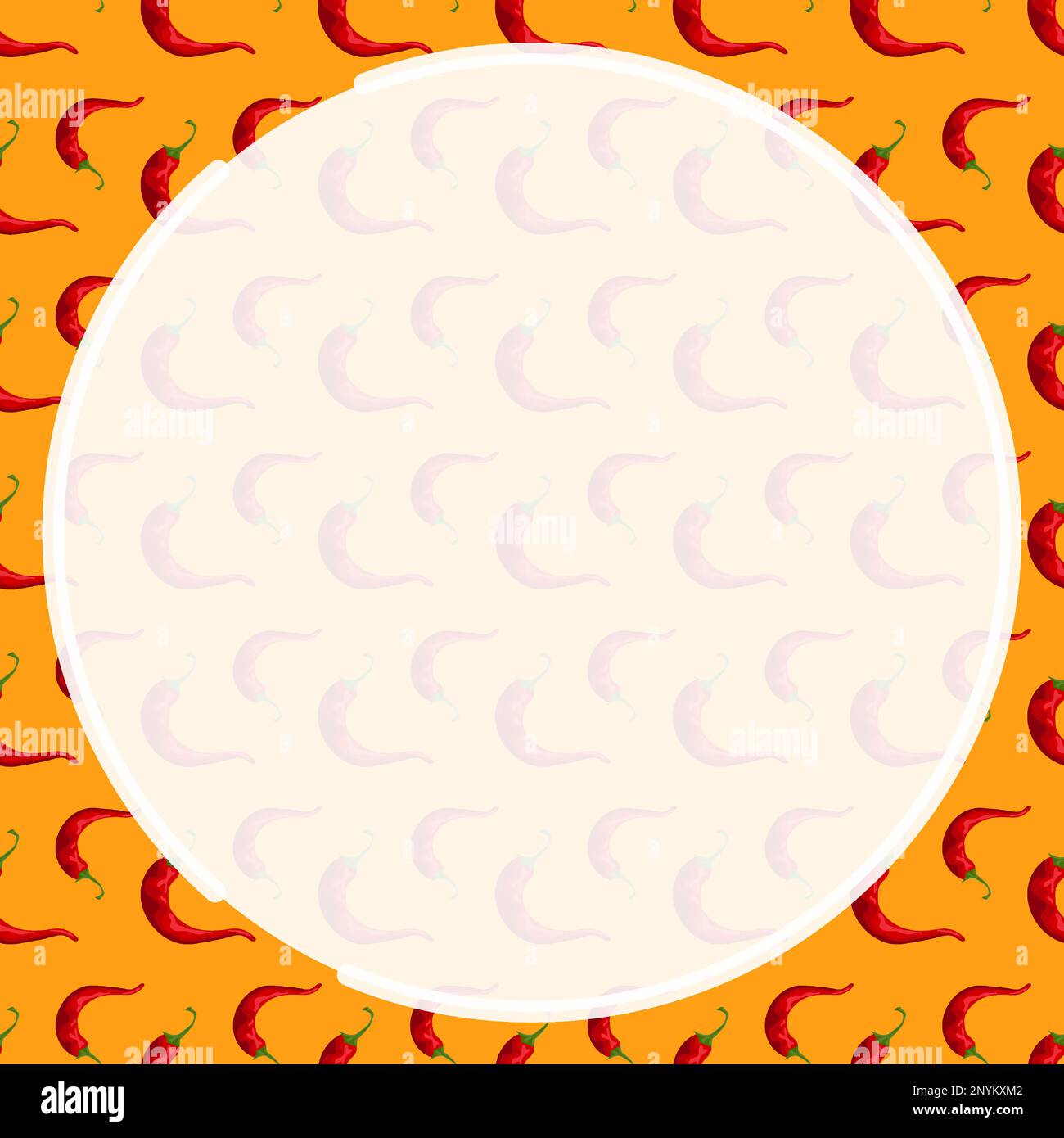 Round frame on background of geometric seamless pattern with hot red ...