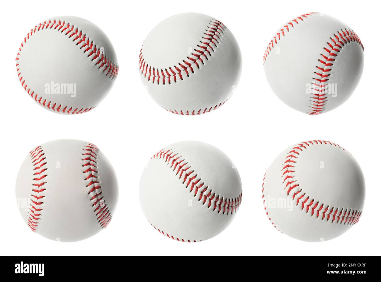 Set with traditional baseball balls on white background. Sportive ...