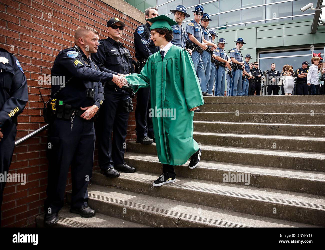 This photo taken June 19, 2017, shows Woodinville High School graduate ...