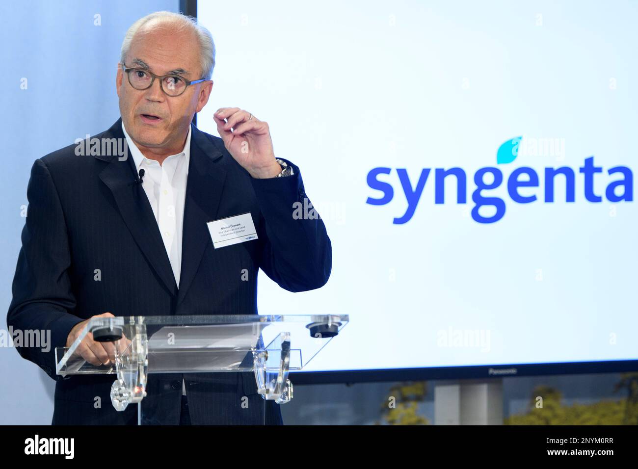 Michel Demare, future vice-chairman and lead independent director of Syngenta speaks during a ...