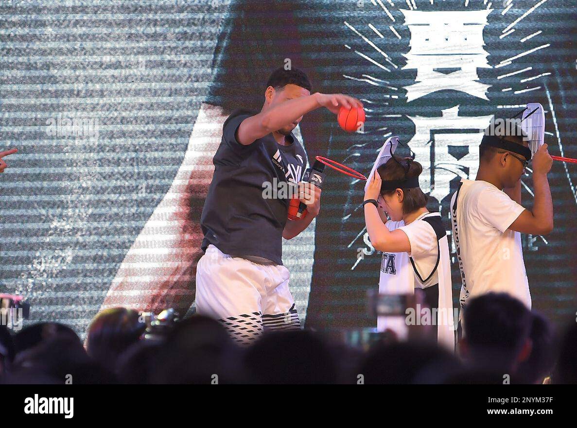 American basketball player Klay Thompson plays games with fans during ...