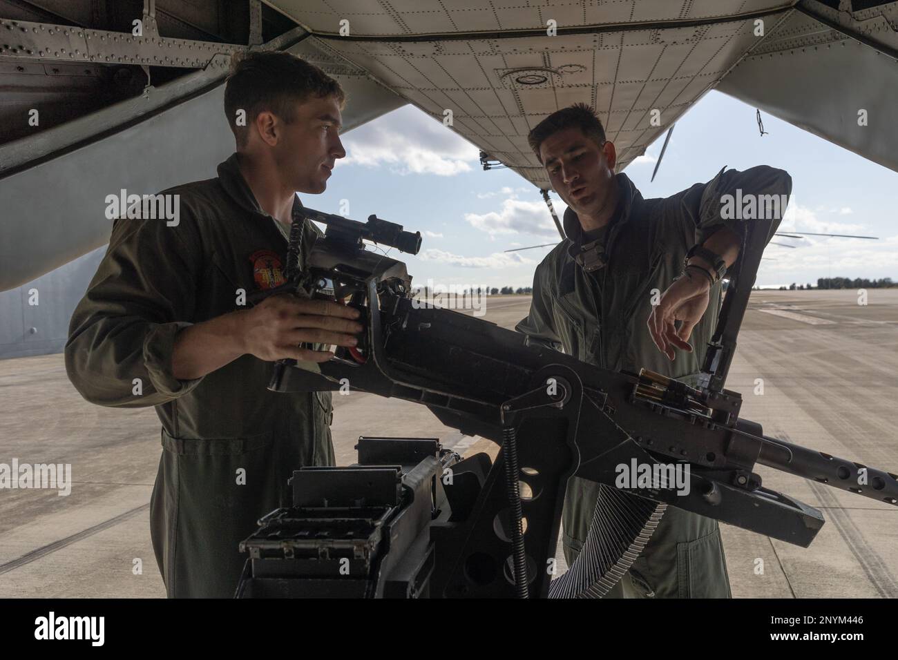 U.S. Marine Corps Cpl. Seth Smith, a crew chief assigned to Marine ...