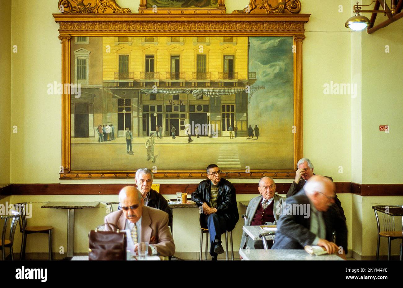 Cafe Neon, in Omonia square, Athens, Greece, Europe Stock Photo - Alamy