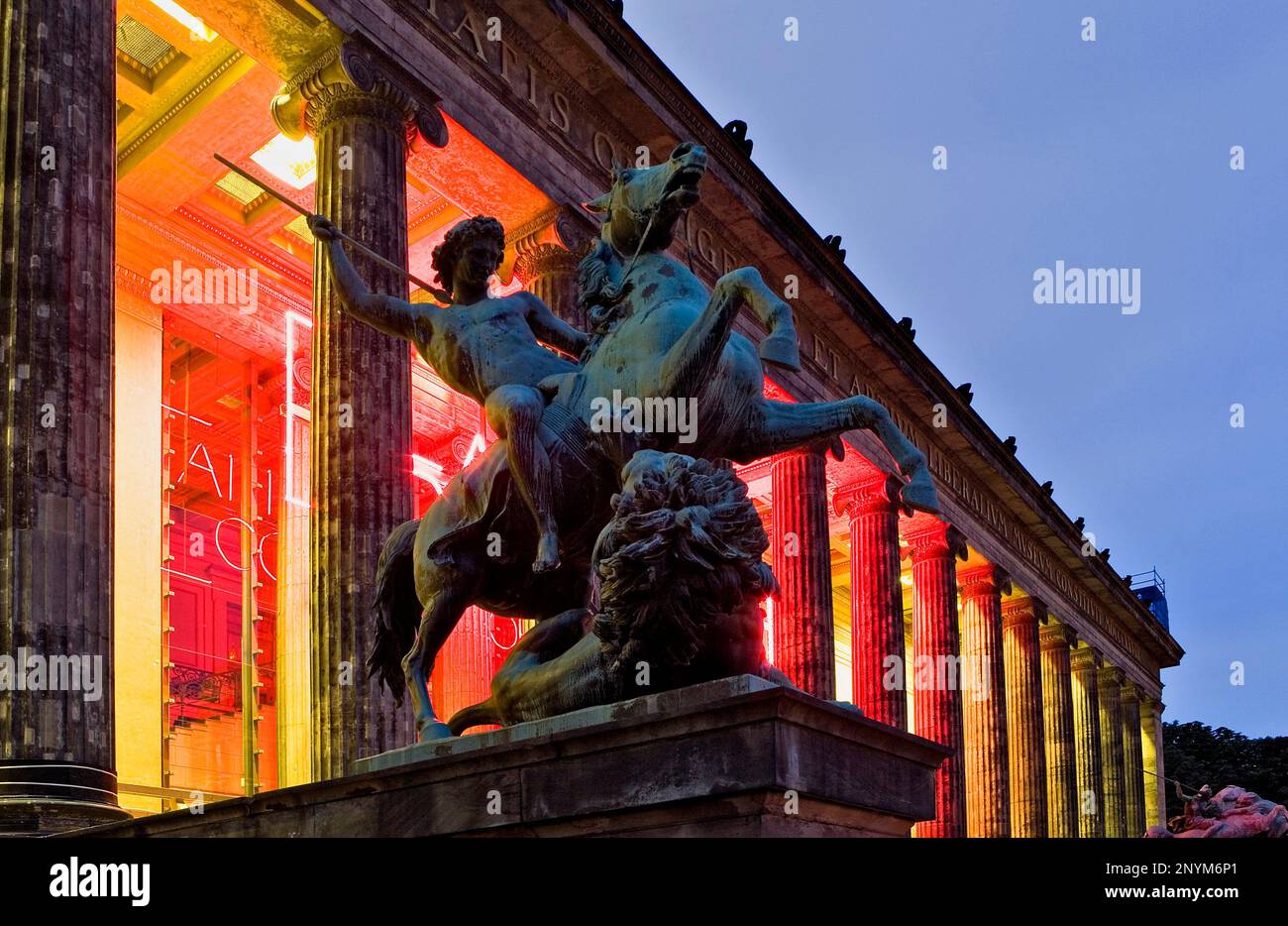 Museum Island.Altes Museum. Statue of the hunter of lions by Albert ...