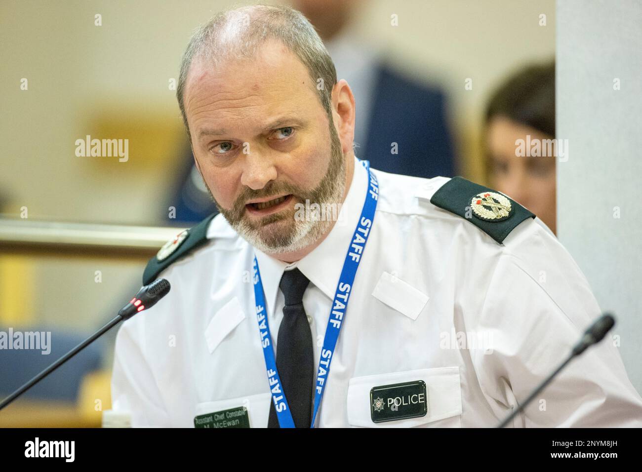 Police Service of Northern Ireland (PSNI) Assistant Chief Constable Mark McEwan during the ...