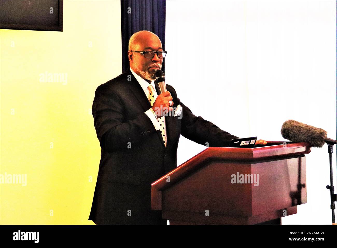 Guest speaker Marcus Gentry gives his presentation about Martin Luther ...