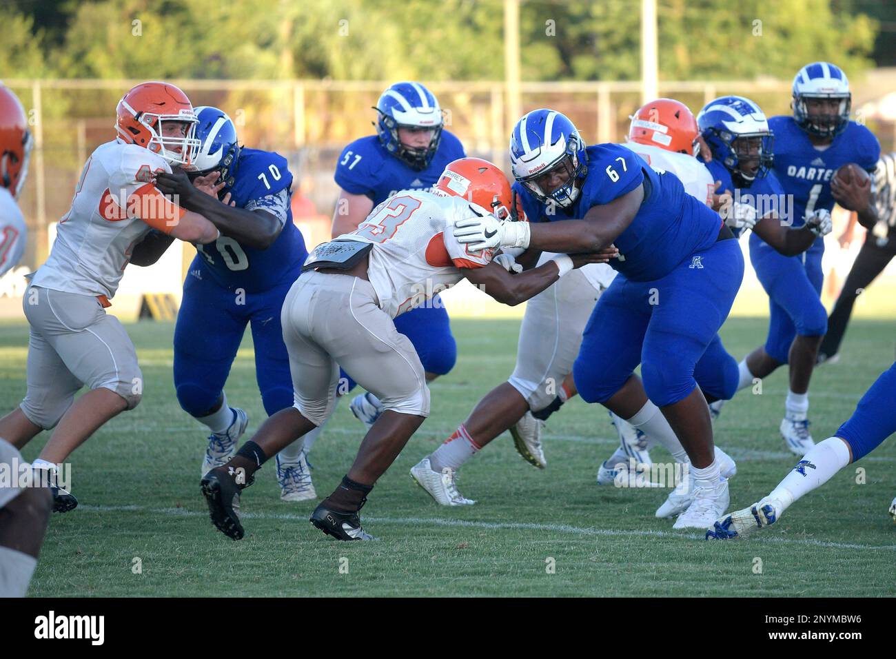 Apopka offensive linemen Ed Montilus (70) and Will Barnes (67) block ...