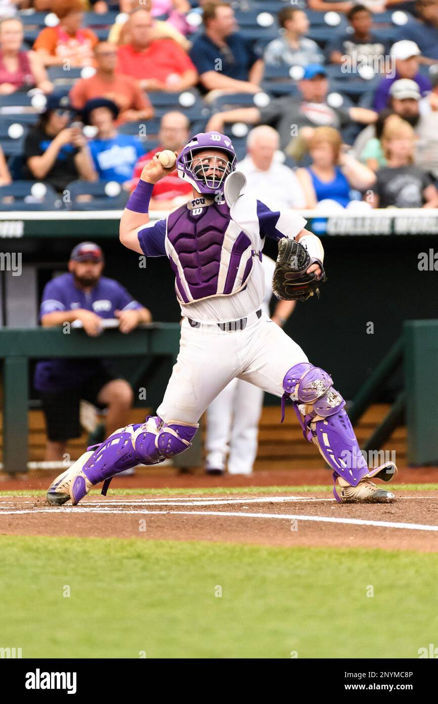 June 22, 2017 - Omaha, NE U.S. - TCU catcher Evan Skoug #9 in action ...