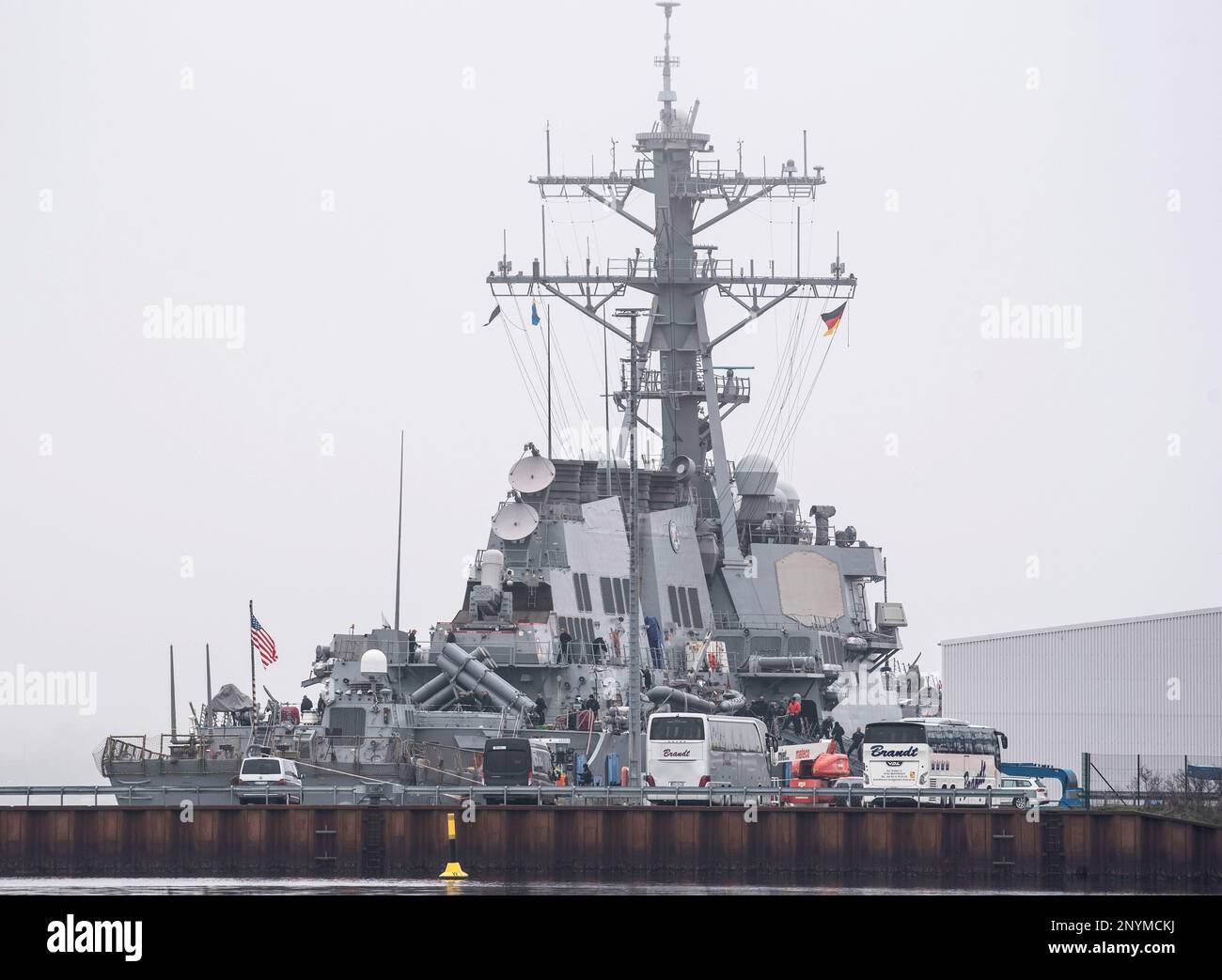 Rostock, Germany. 02nd Mar, 2023. The warship USS Porter is moored ...