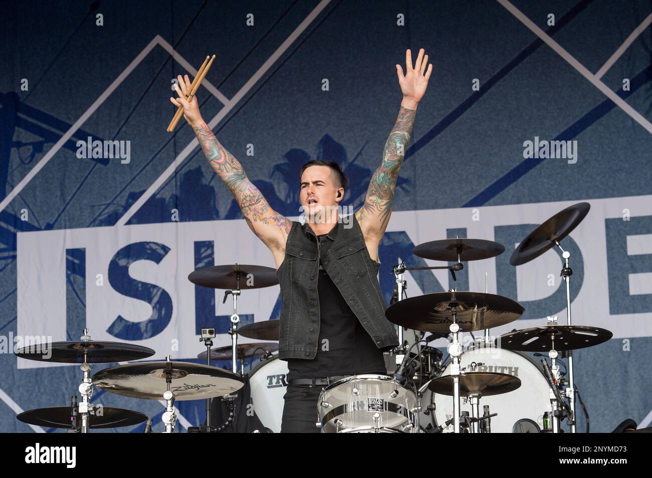 Eric Frazier of Islander performs during the Rock On The Range festival ...