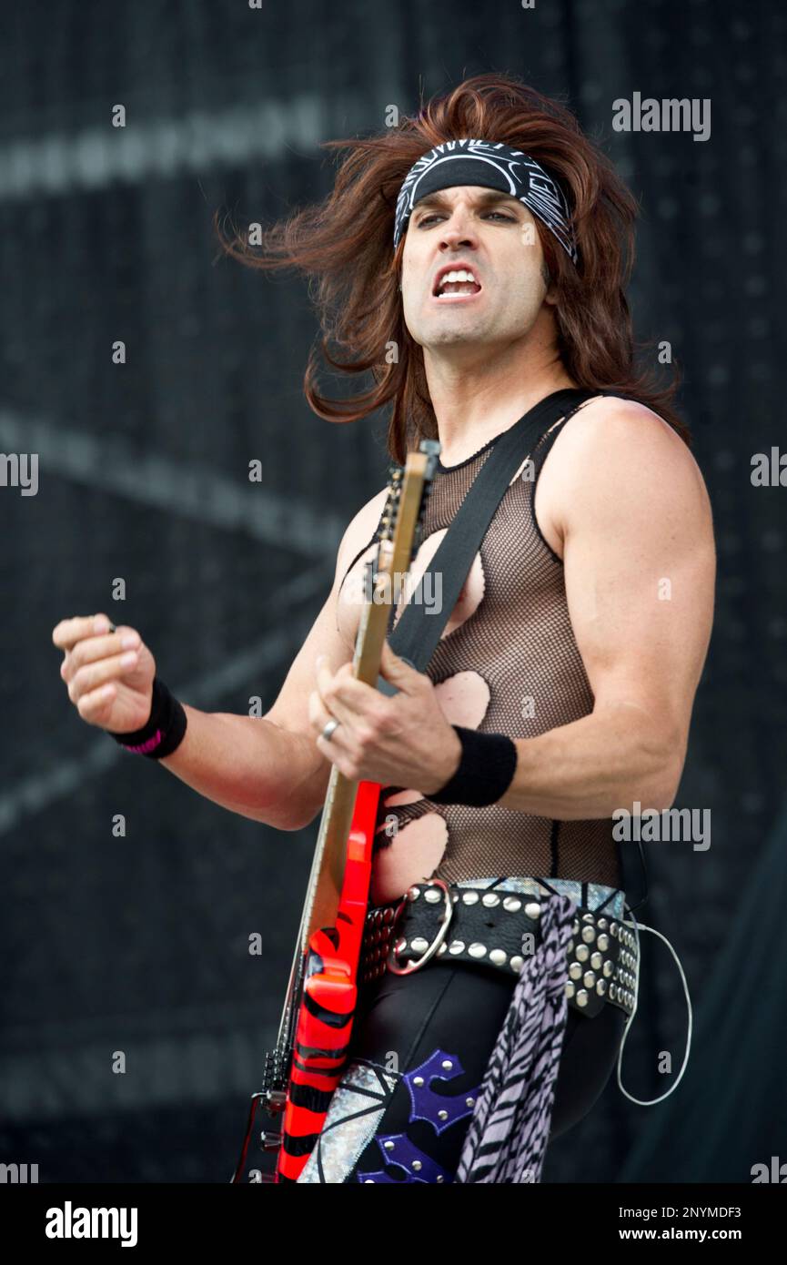 Russ Parrish of Steel Panther performs during the 2013 Rock On The ...