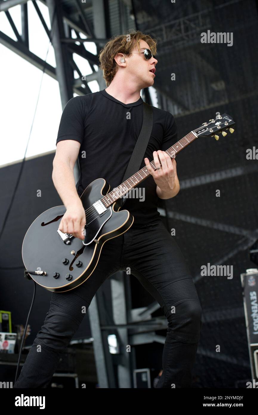 Shimon Moore of Sick Puppies performs during the 2013 Rock On The Range ...