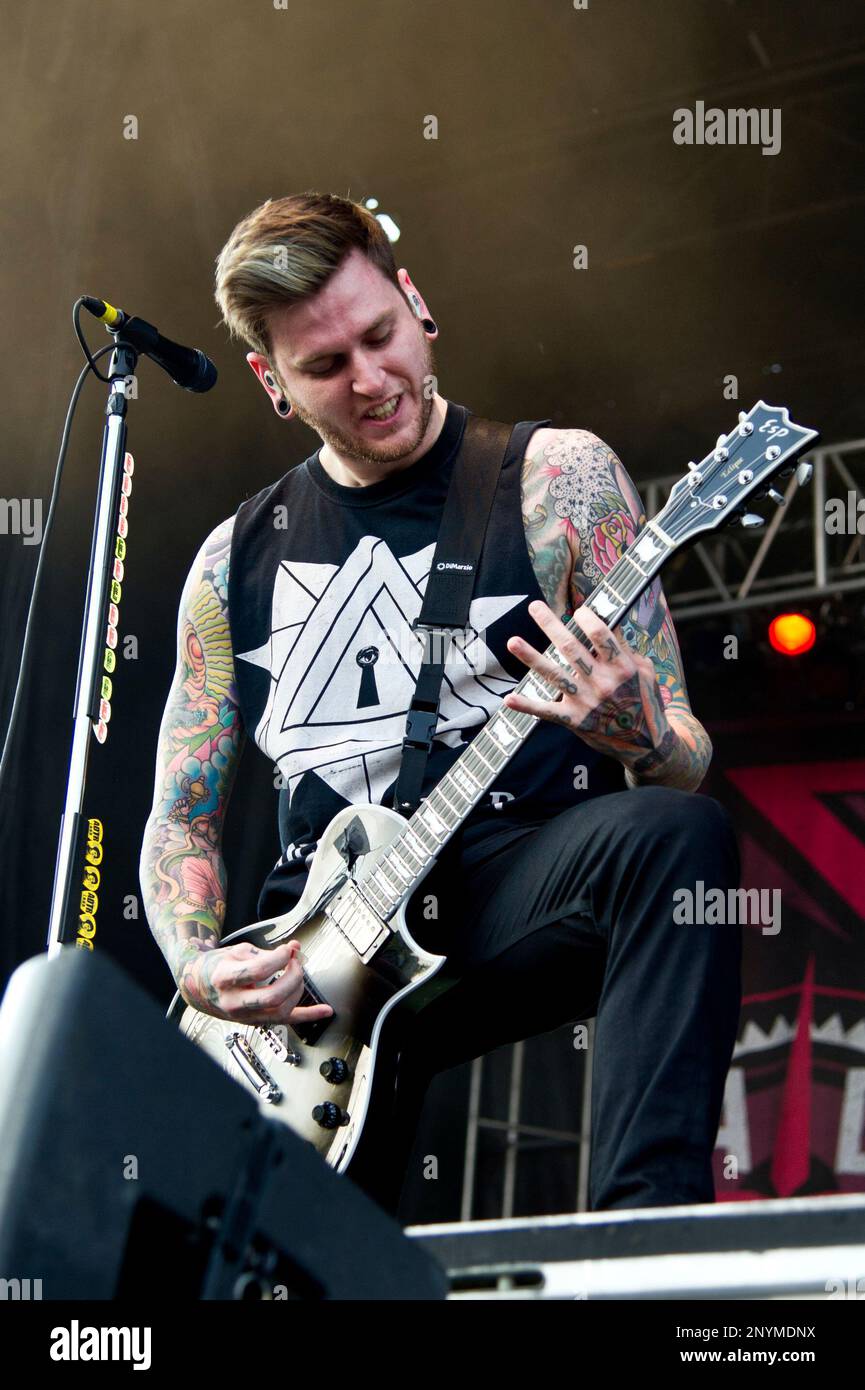 Neil Westfall of A Day To Remember performs during the 2013 Rock On The ...