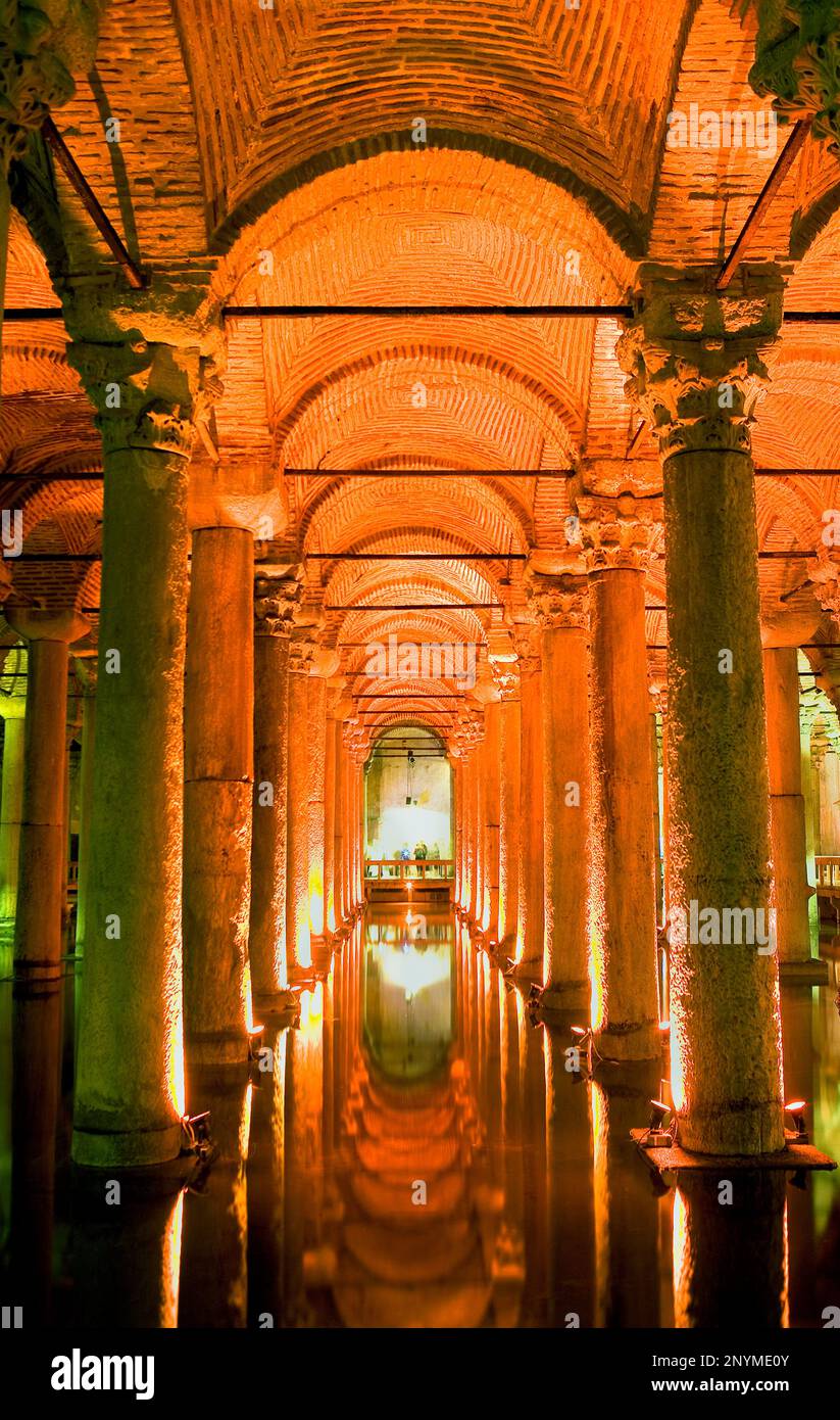 Yerebatan Cistern Museum. Byzantine cisterns, was built by Justinian in ...