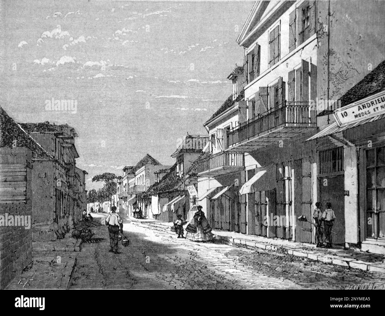 The capital of the island of reunion Black and White Stock Photos ...