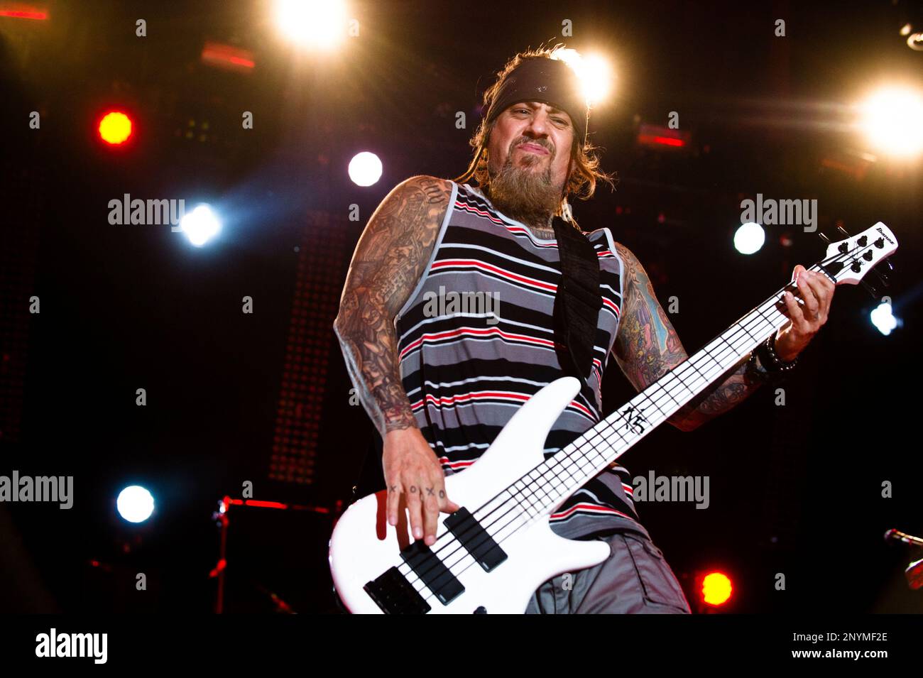 Reginald Arvizu of Korn performs during the 2013 Rock On The Range ...