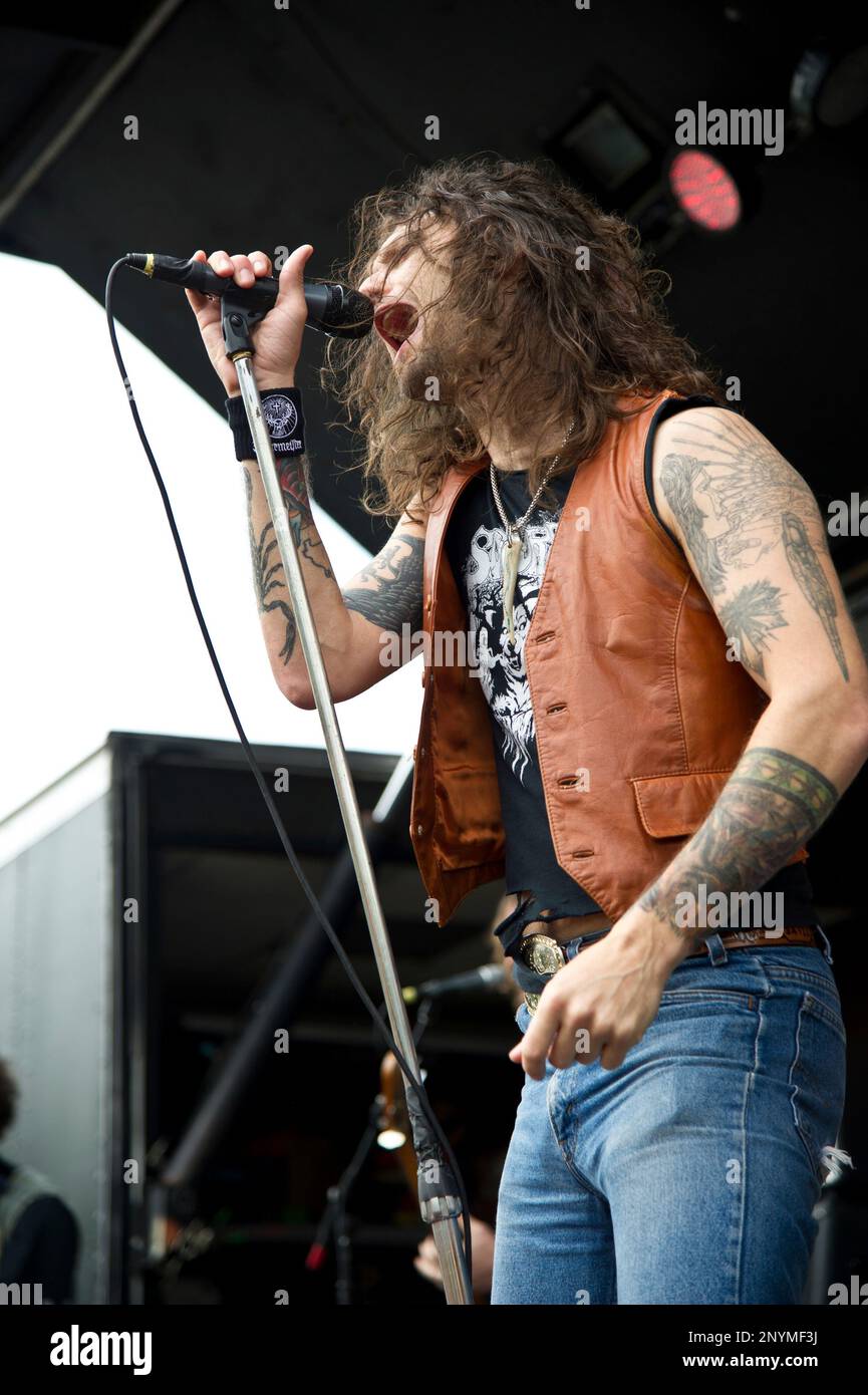 Aryn Jonathan Black of Scorpion Child performs during the 2013 Rock On ...