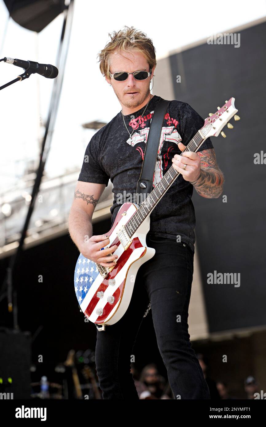 Jason Null of Saving Abel performs during the Rock On The Range ...
