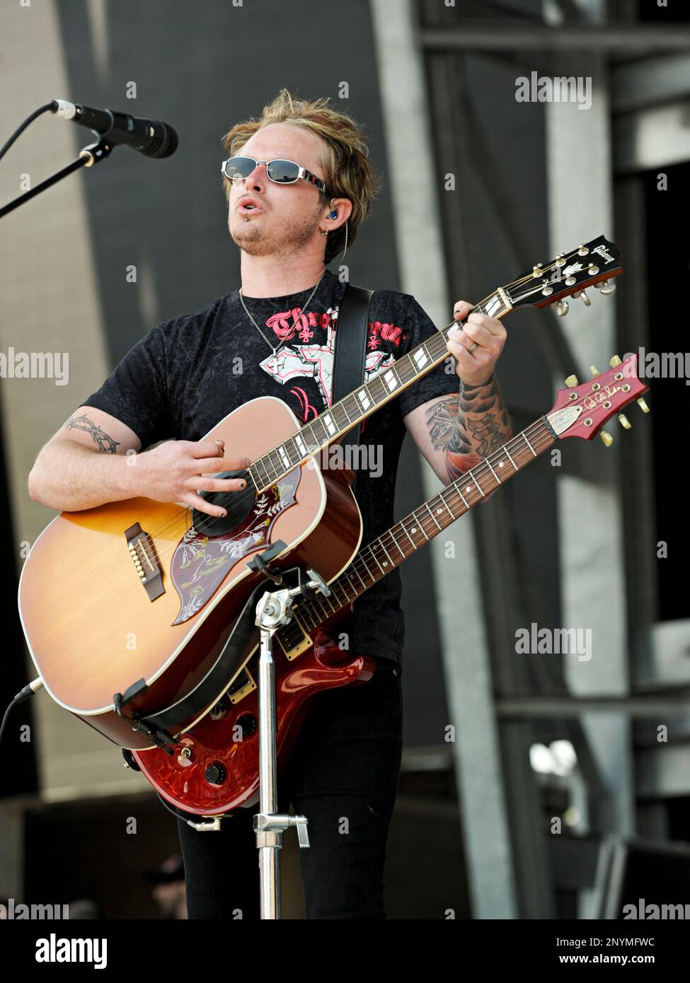 Jason Null of Saving Abel performs during the Rock On The Range ...