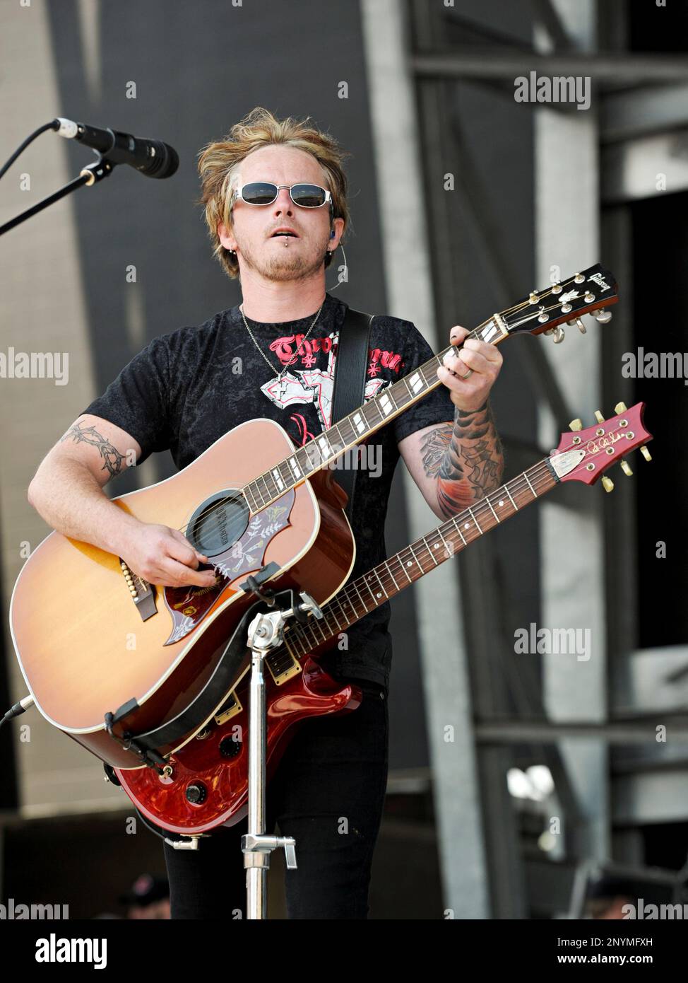Jason Null of Saving Abel performs during the Rock On The Range ...