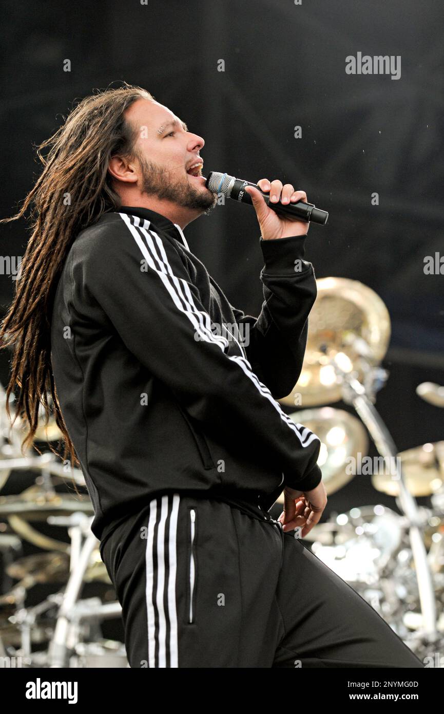 Jonathan Davis of Korn performs during the Rock On The Range festival ...