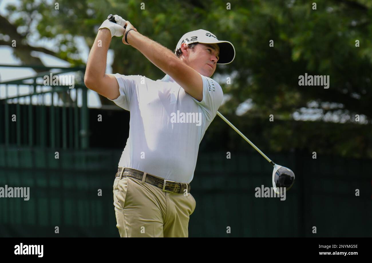 Friday June 23, 2017: Brian Harmon tees off on the 9th hole during the ...