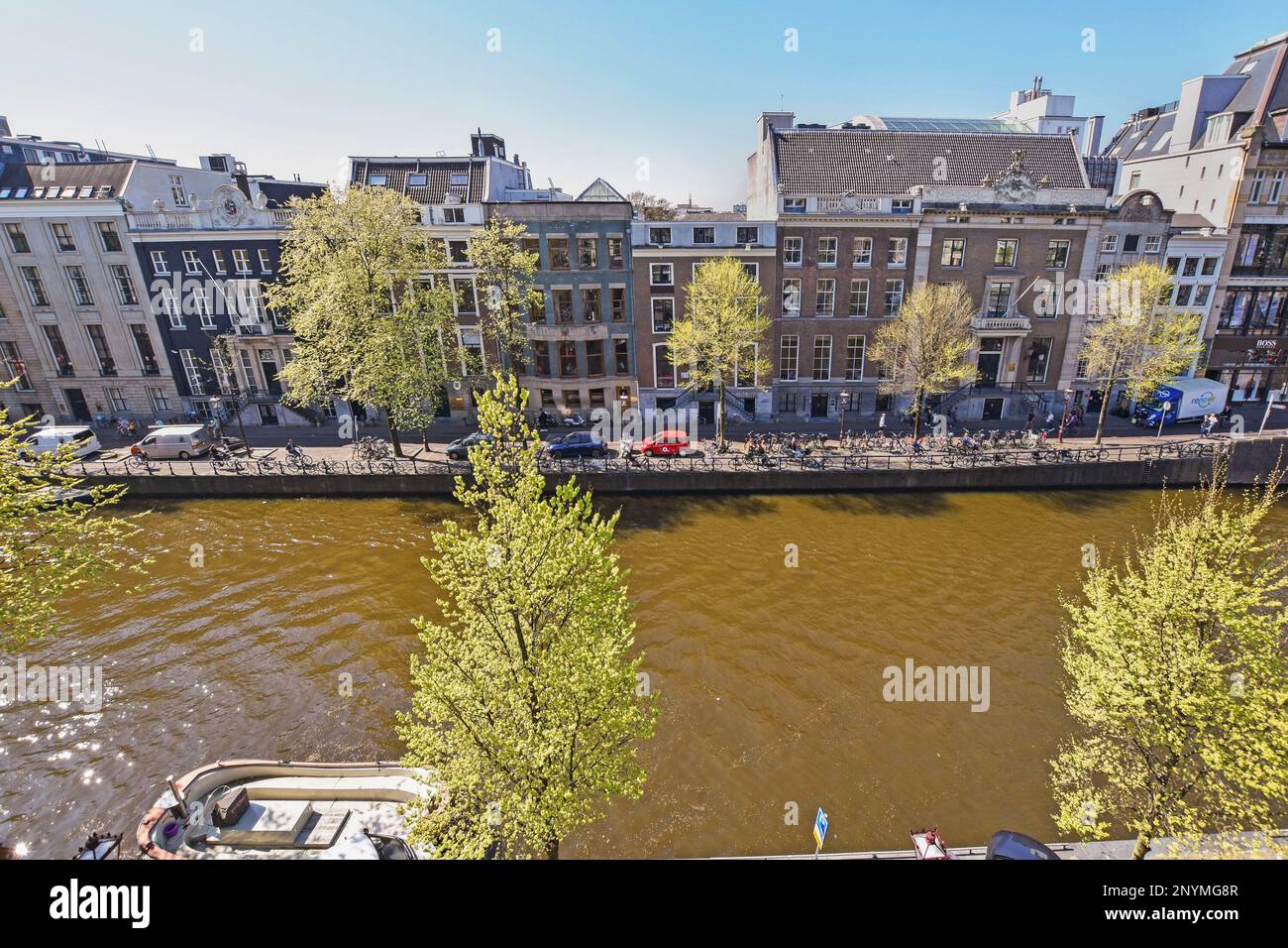 Amsterdam, Netherlands - 10 April, 2021: an aerial view of some ...