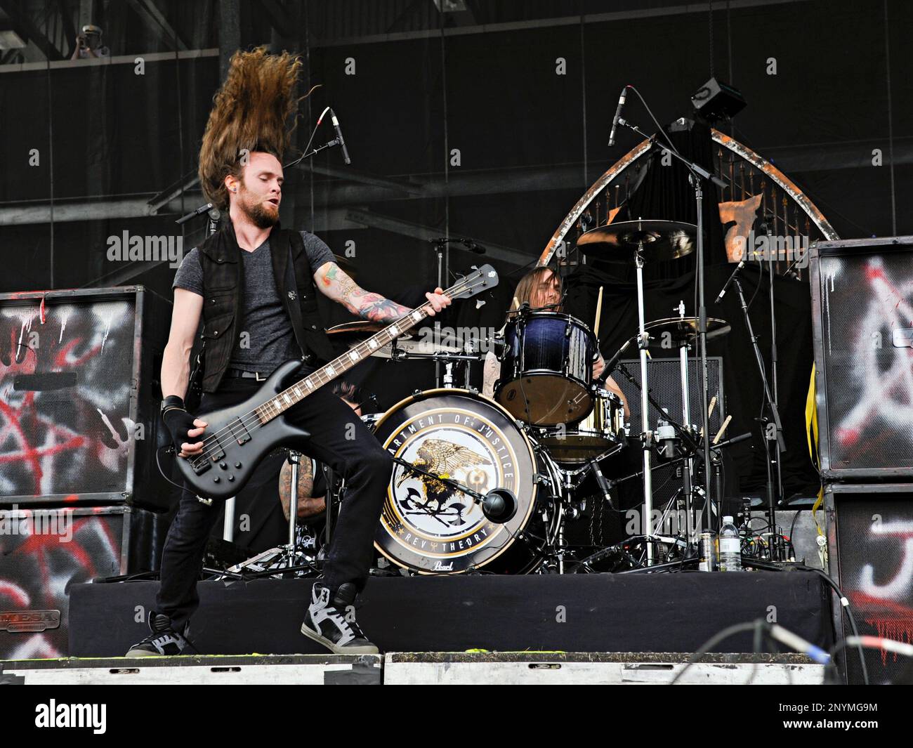 Matty McCloskey and Dave Agoglia of Rev Theory perform during the Rock ...