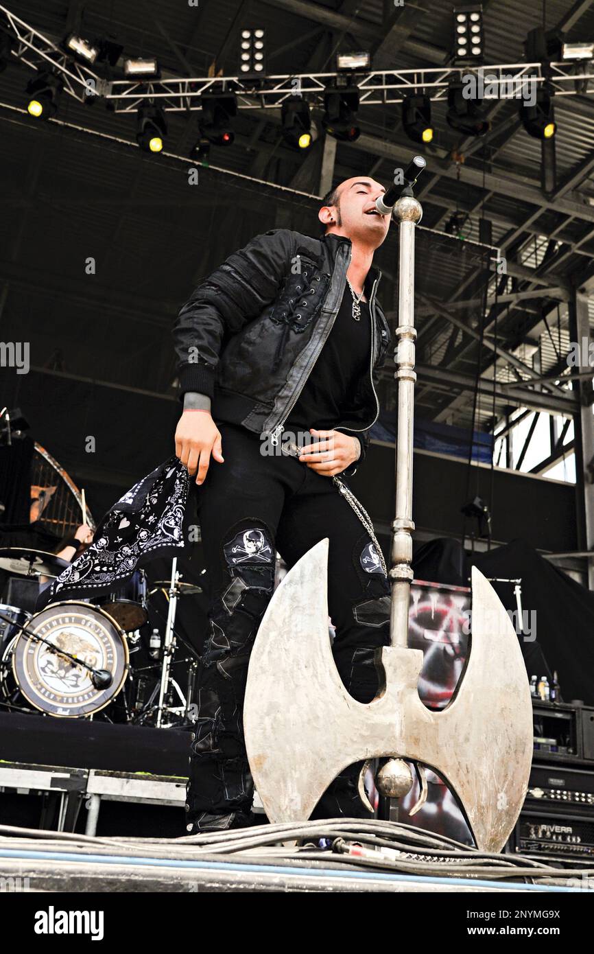 Rich Luzzi of Rev Theory performs during the Rock On The Range festival ...