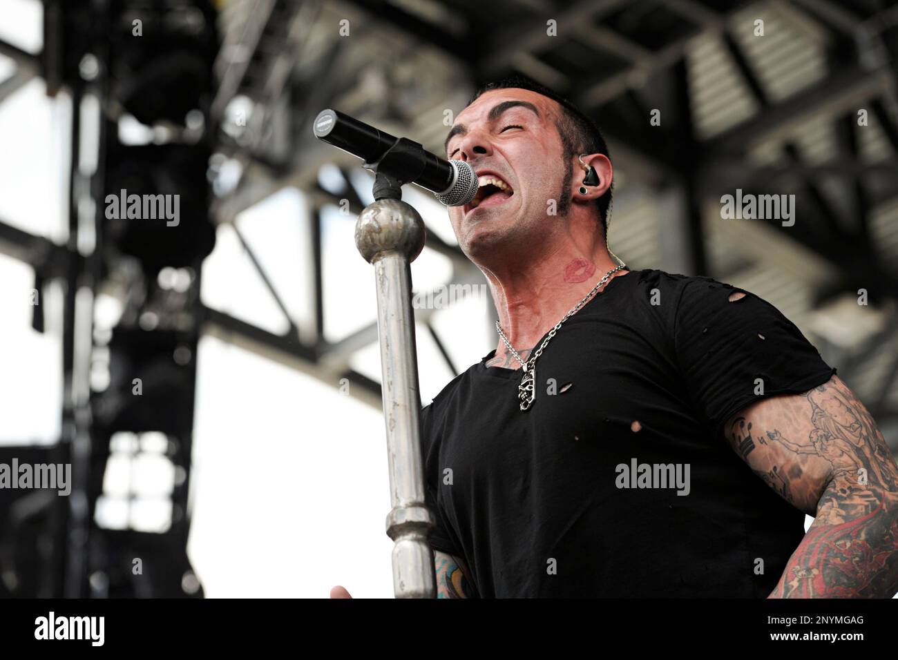Rich Luzzi of Rev Theory performs during the Rock On The Range festival ...
