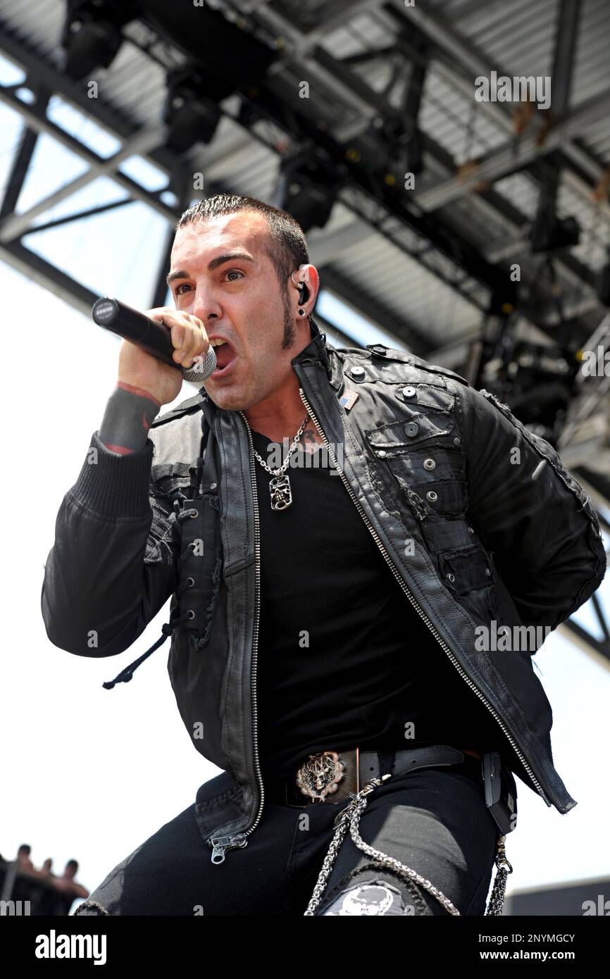 Rich Luzzi of Rev Theory performs during the Rock On The Range festival ...