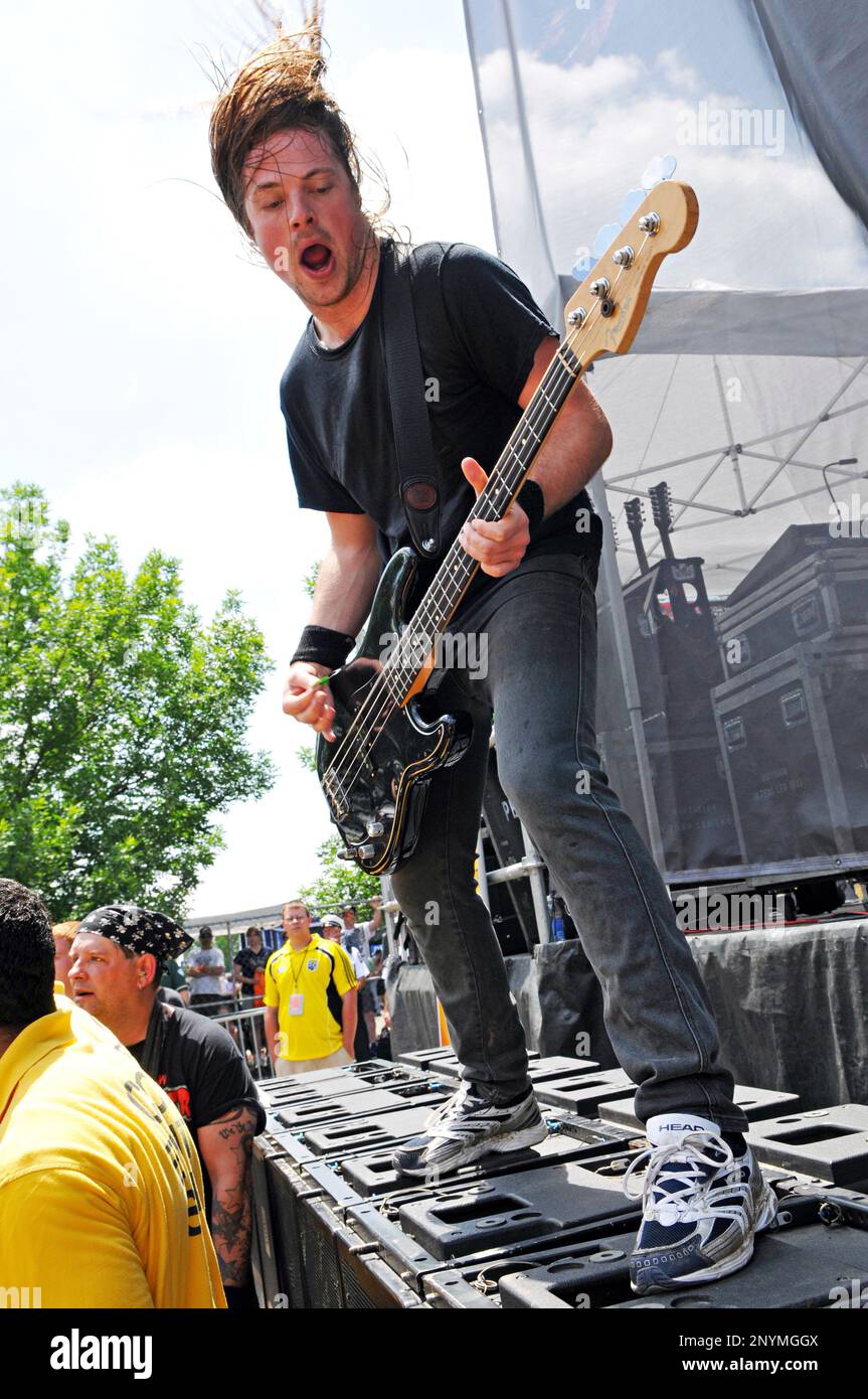 Ryan O'Keeffe of Airbourne performs at Rock on the Range on May 23 ...