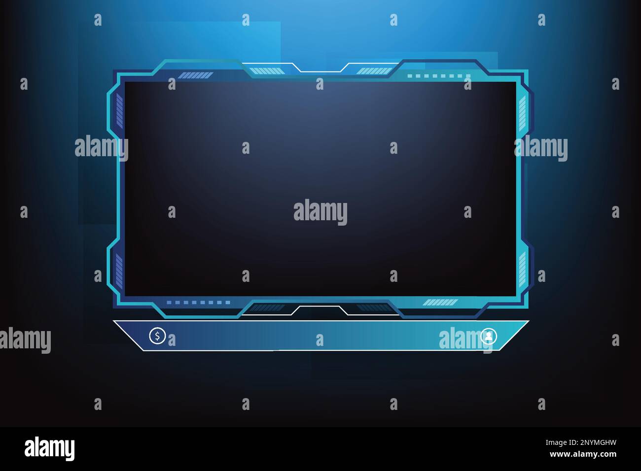 Futuristic gaming screen panel and border design vector. Live gaming ...
