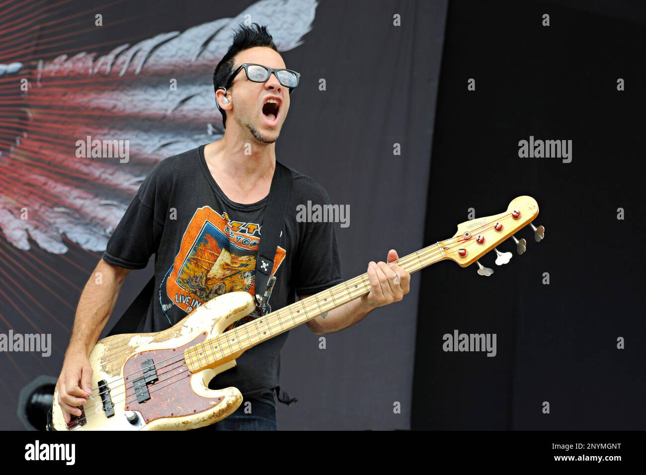 Doug Ardito of Puddle of Mudd performs at Rock on the Range on May 22 ...