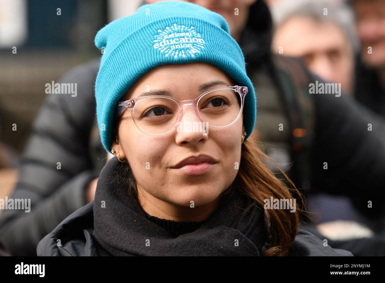 London, UK. 02 March, 2023. Striking teachers march to Islington Town ...
