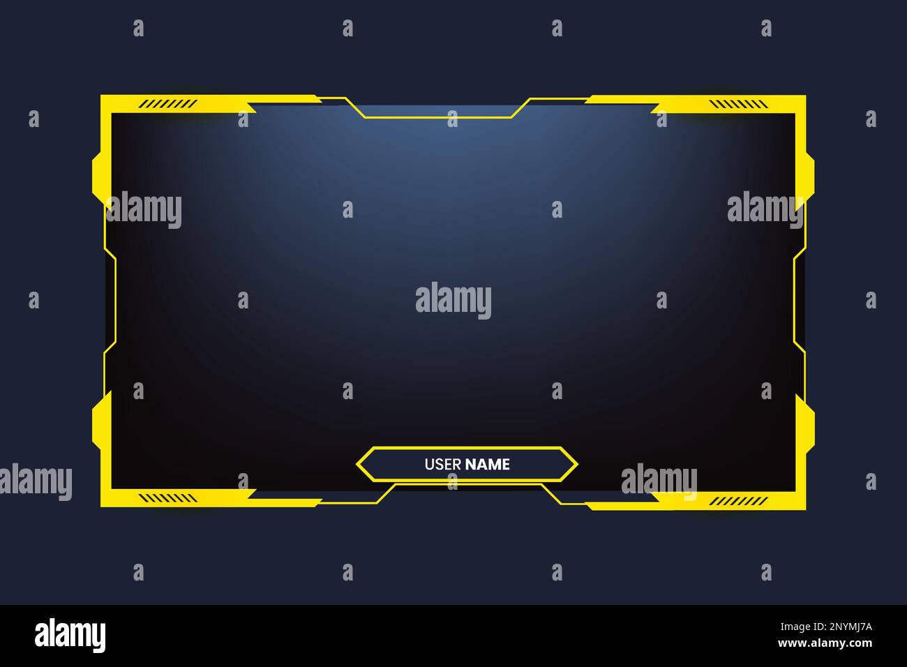 Broadcast screen interface design with button elements for live streaming screens. Futuristic ...