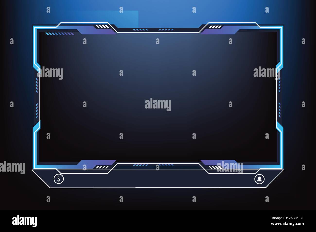 Creative streaming overlay design for online gamers with blue colors ... Creative streaming overlay design for online gamers with blue colors ...