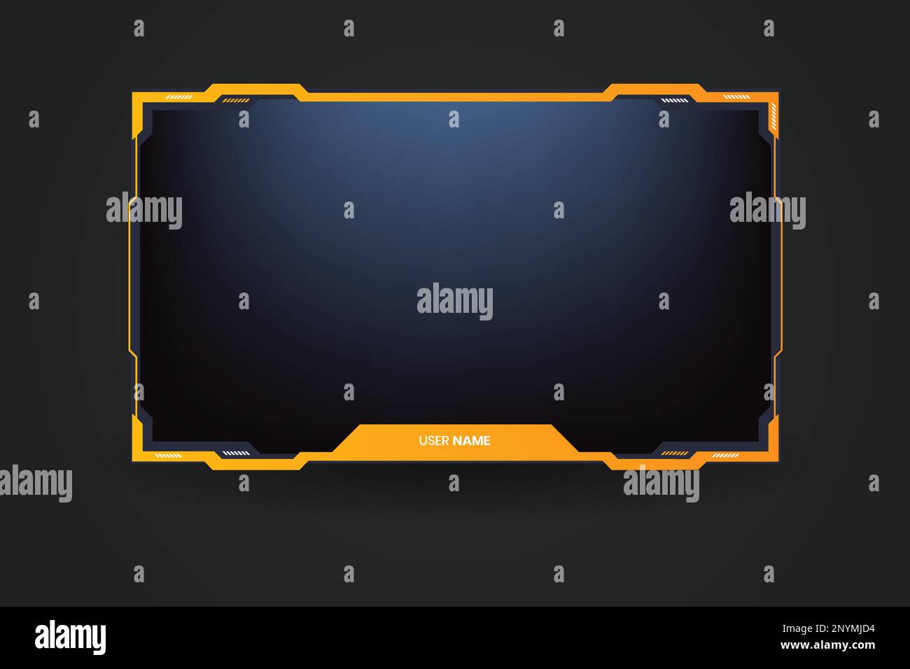 Simple overlay decoration with yellow color borders and buttons. Online ...