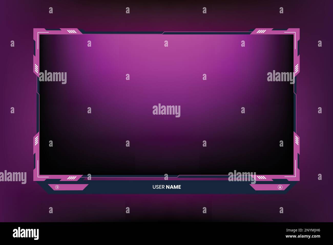 Futuristic gaming screen interface decoration with girly pink color ...