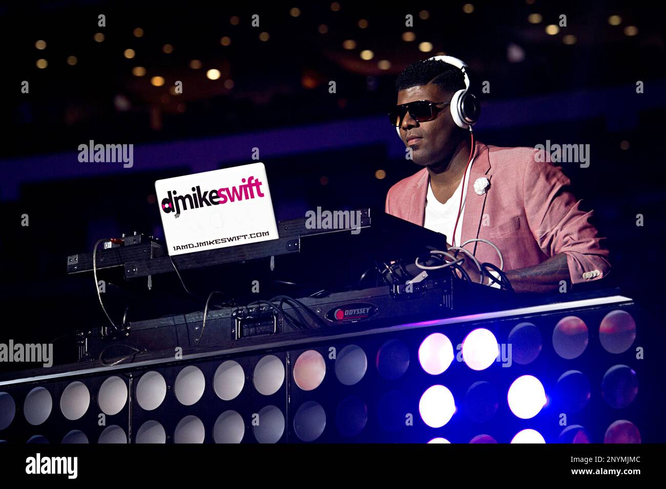 DJ Mike Swift performs at the Essence Festival at the Mercedes-Benz ...