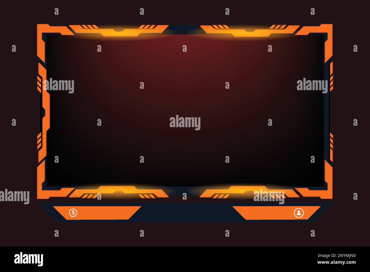 Streaming overlay frame and screen interface decoration. Futuristic ...