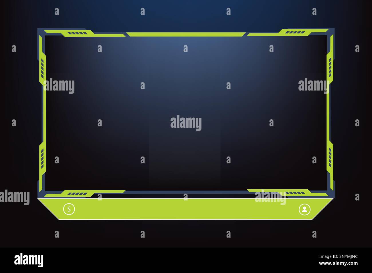 Live streaming overlay vector for online gamers. Online gaming frame ...