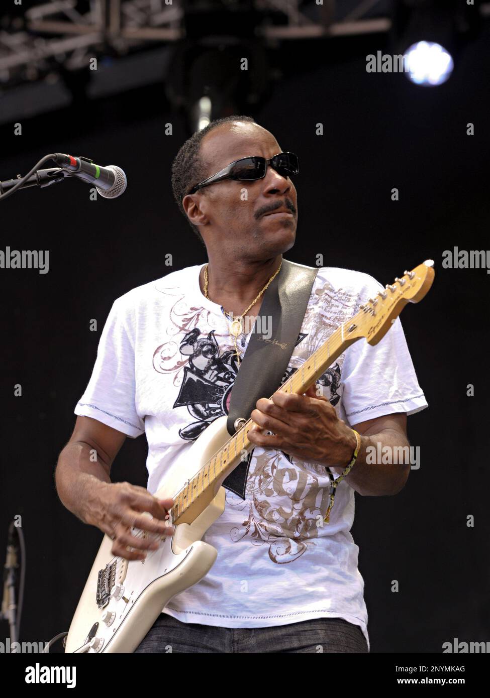 Tony Hall of Ivan Neville's Dumpstaphunk performs during day two of the ...