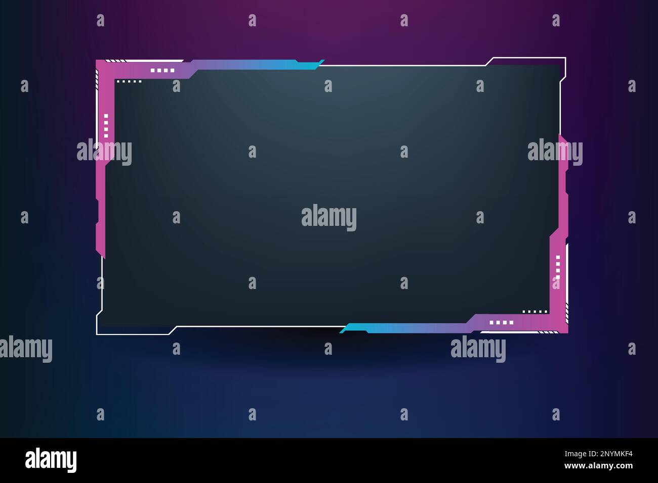 Gaming screen panel design with pink and blue colors. Unique broadcast ...