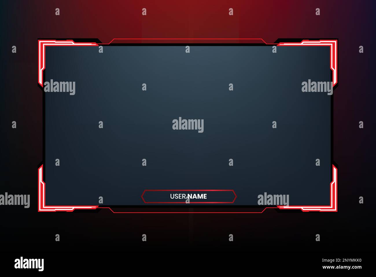 Futuristic neon display frame design with red and white colors ...