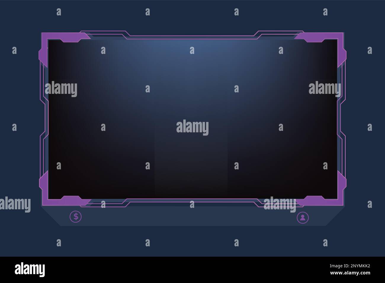 Futuristic gamer screen interface decoration with abstract shapes and ...