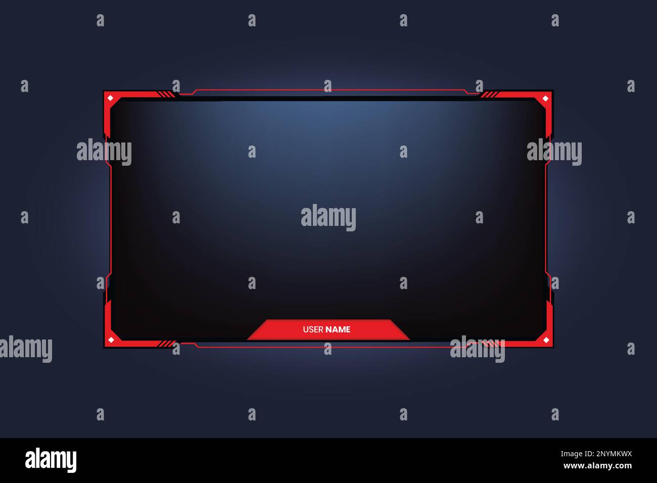 Simple broadcast frame design with red color and dark background ...