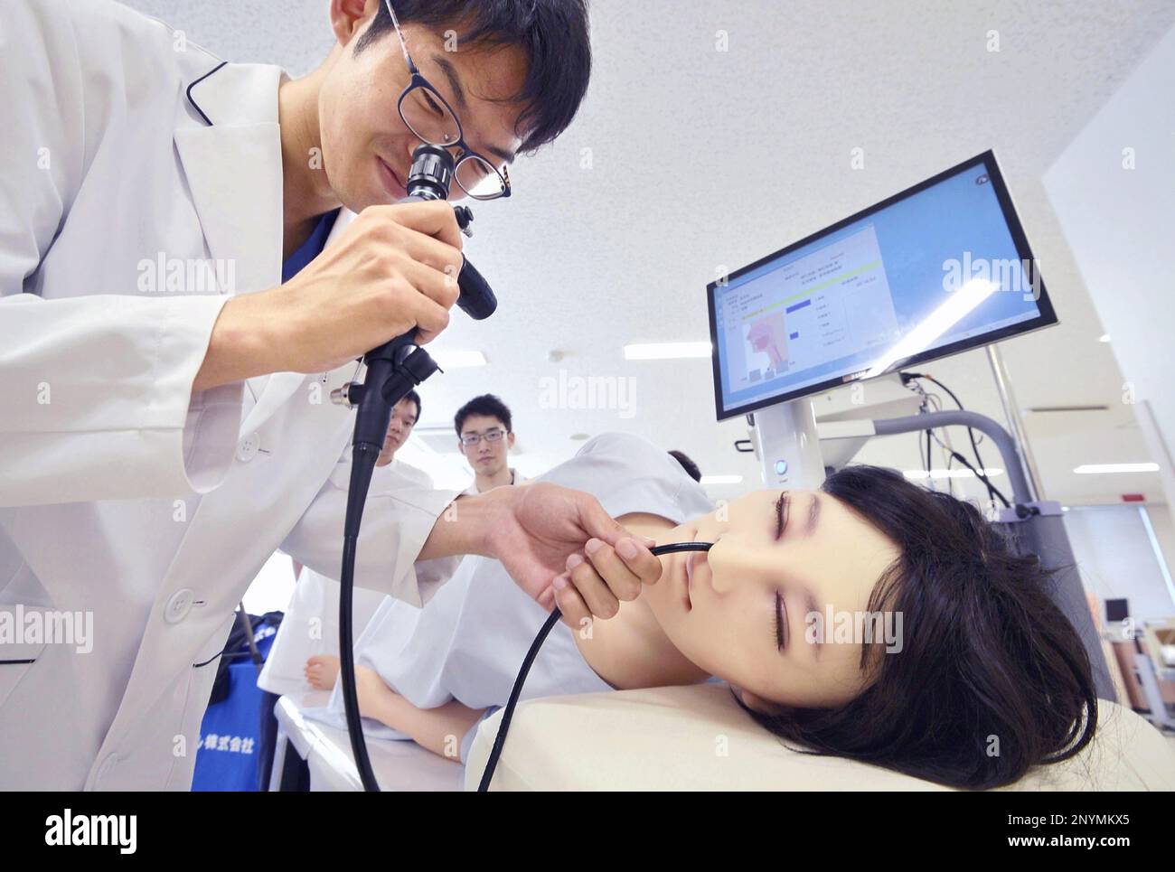 This photo shows medical humanoid robot for operation training of ...